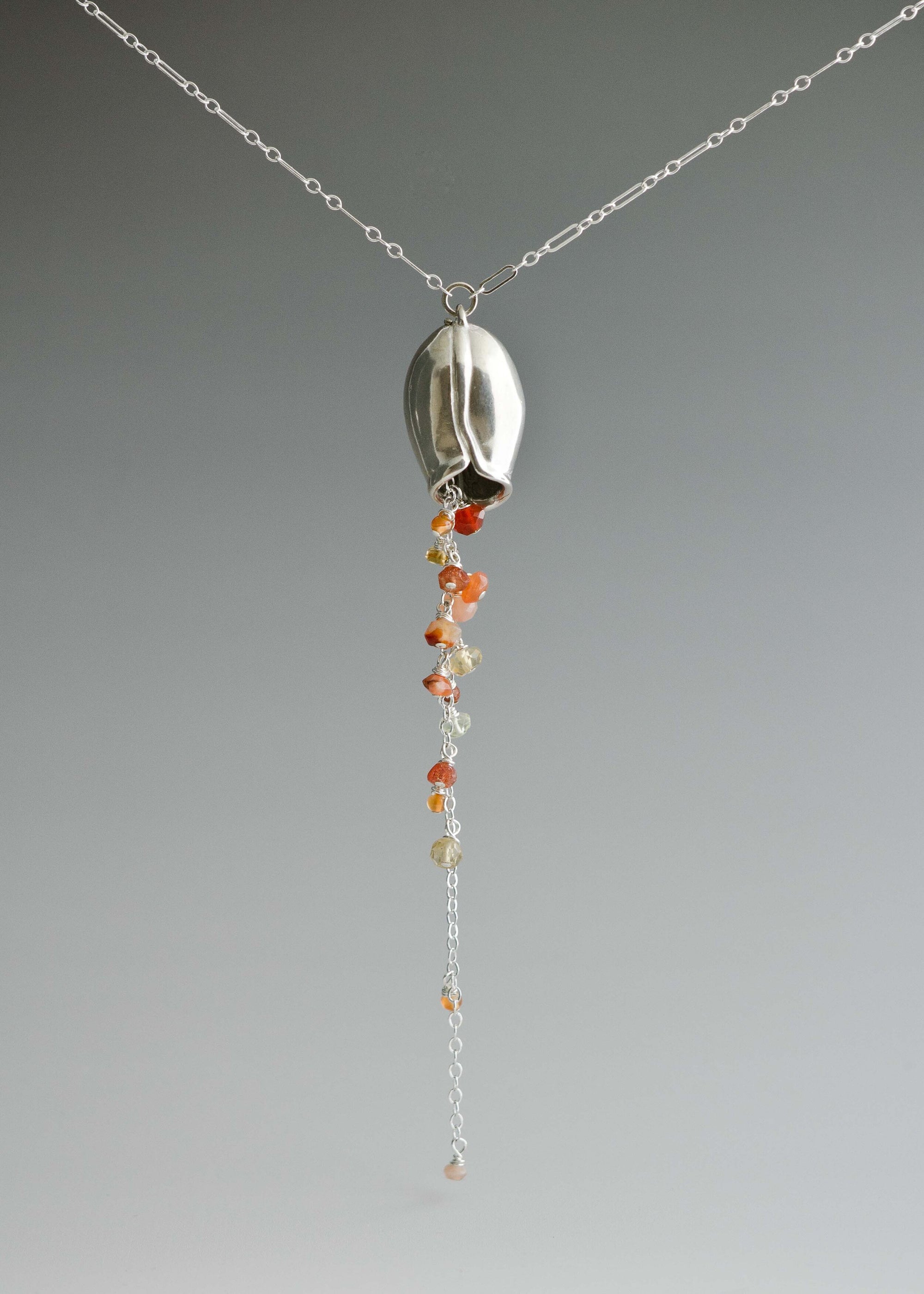 Cascading gems Pod necklace - CG Sculpture and Jewelry